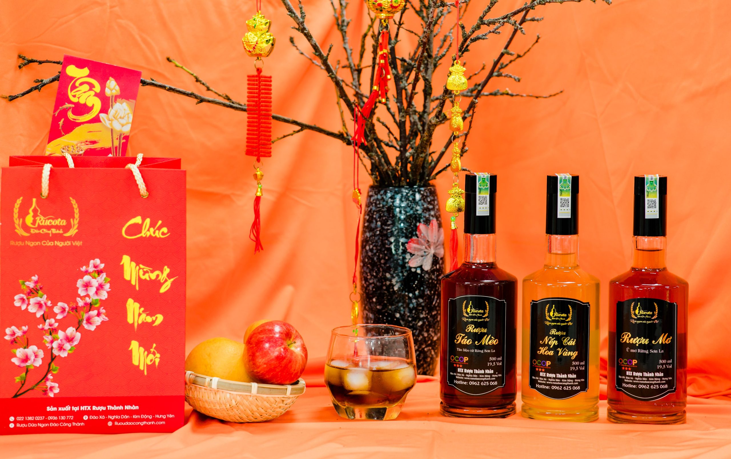 Rượu táo mèo cao cấp chai 500ml - Rượu Rucota - Đào Công Thành